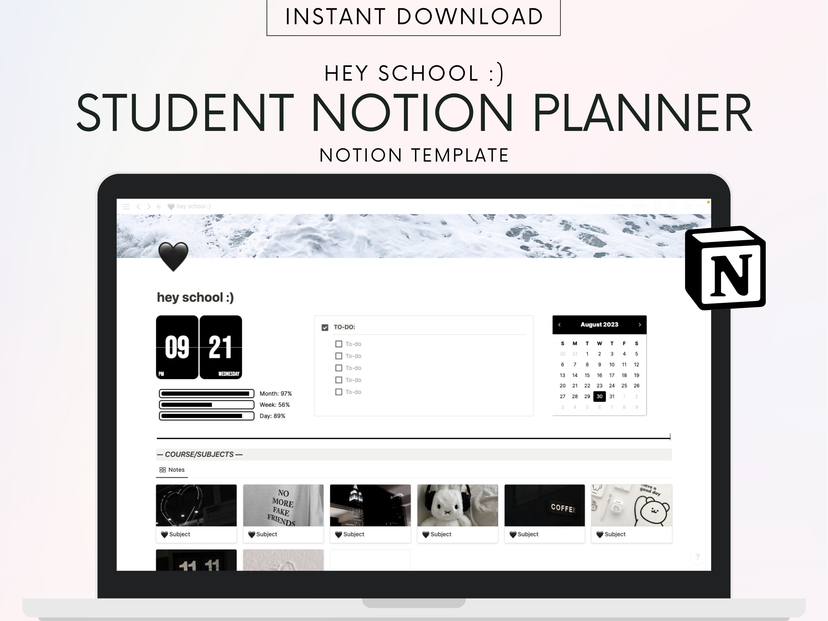 Notion Student Planner Notion Template Student Planner - Etsy