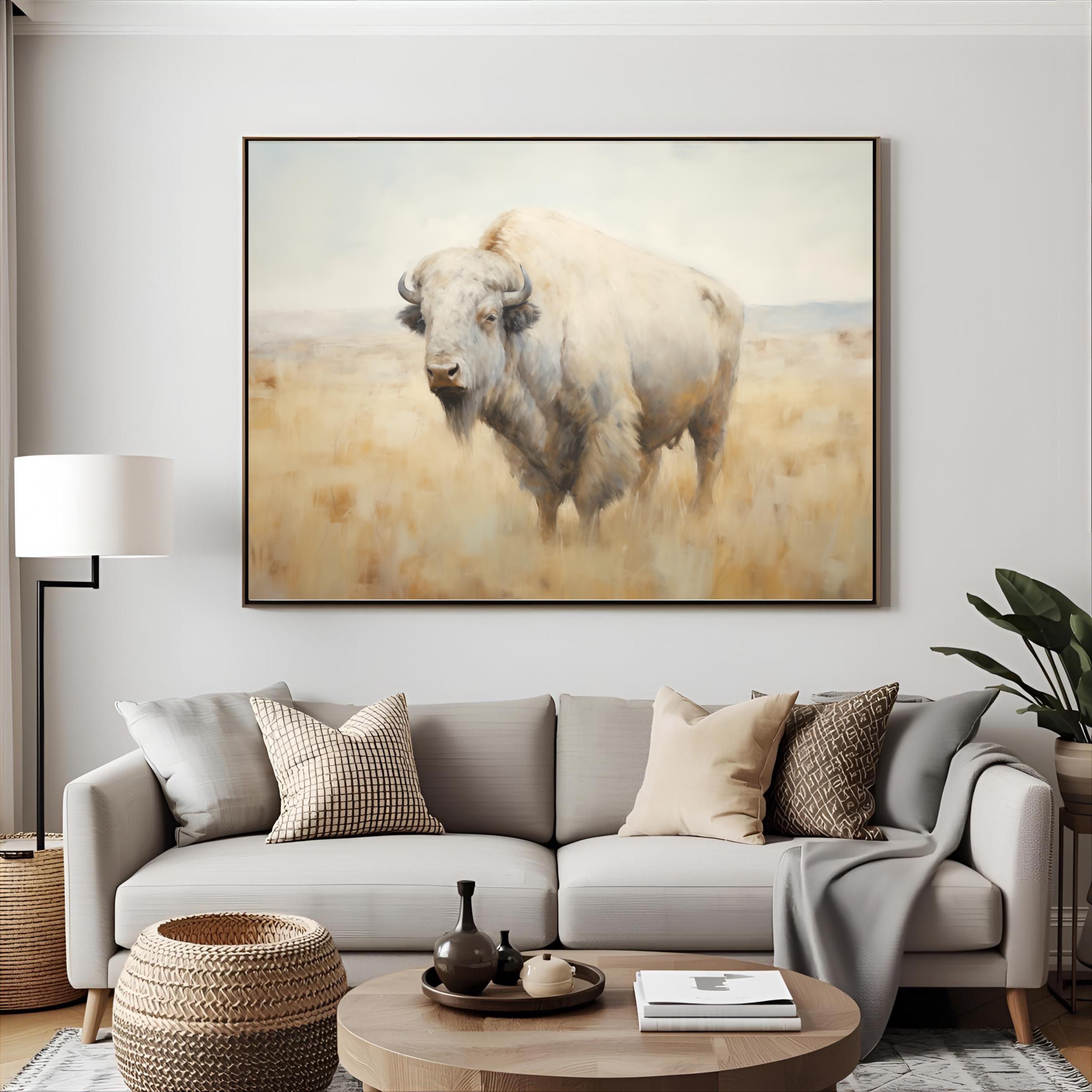 White Buffalo Canvas Print, Wildlife Animal Wall Art, Western Home ...