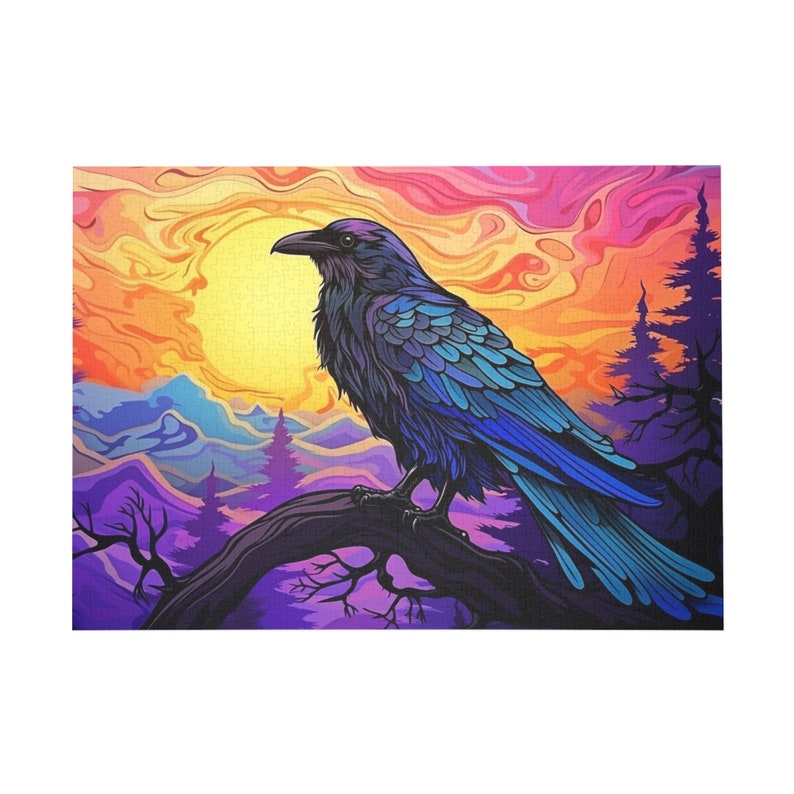 Umbra the Psychedelic Raven Animal Puzzle, Nature Puzzles, Puzzles for ...