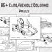 85 Cars/vehicle Kids Coloring Pages - Etsy