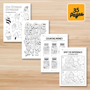 35 Kids Coloring Activity Pages - Etsy