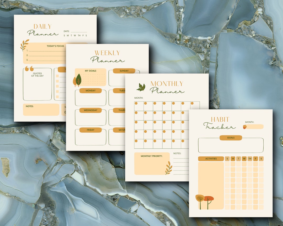 Productivity Planner Bundle | Daily, Weekly,monthly, & Bonus Item ...