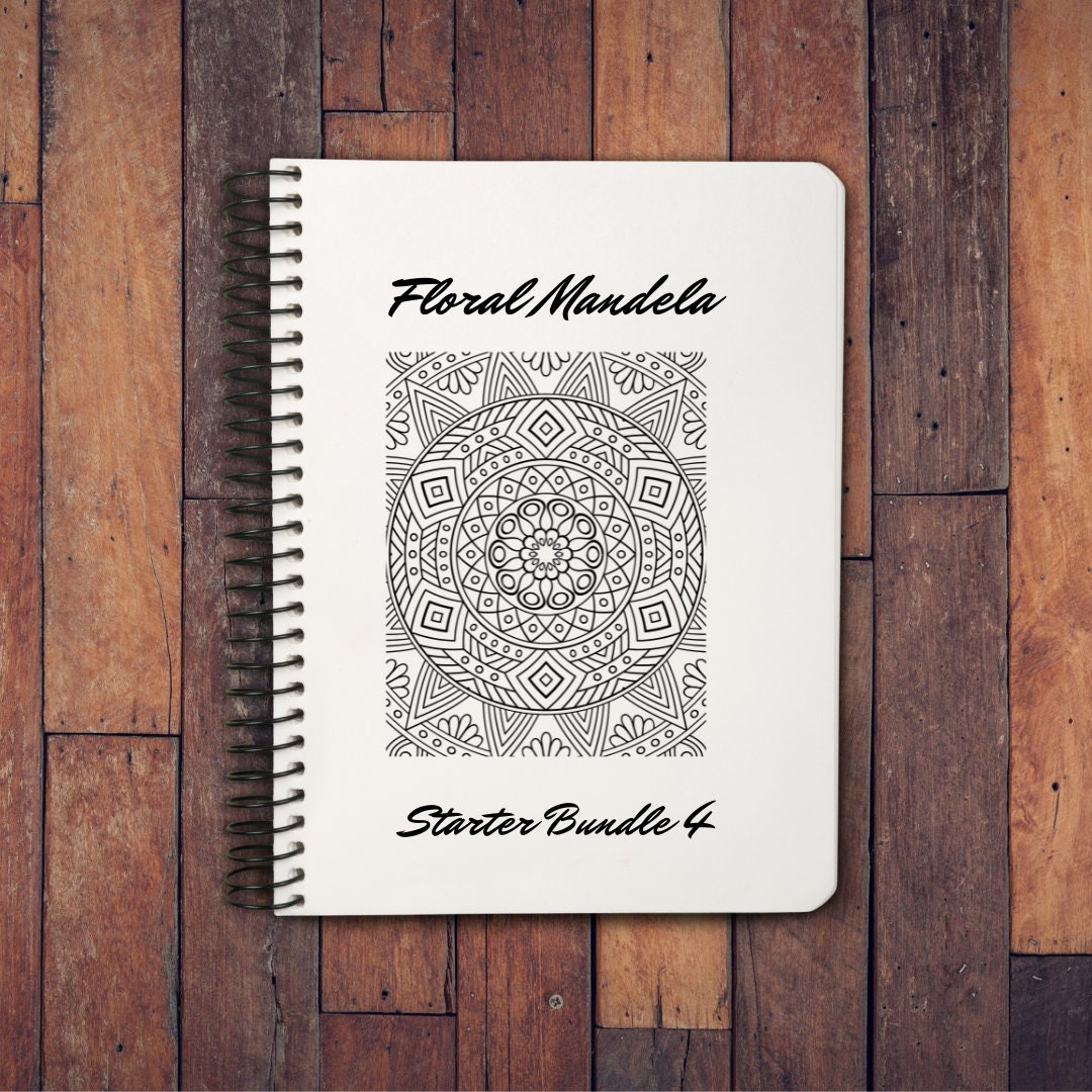 Floral Mandela Coloring Pages - Starter Bundle Version 4 - Etsy