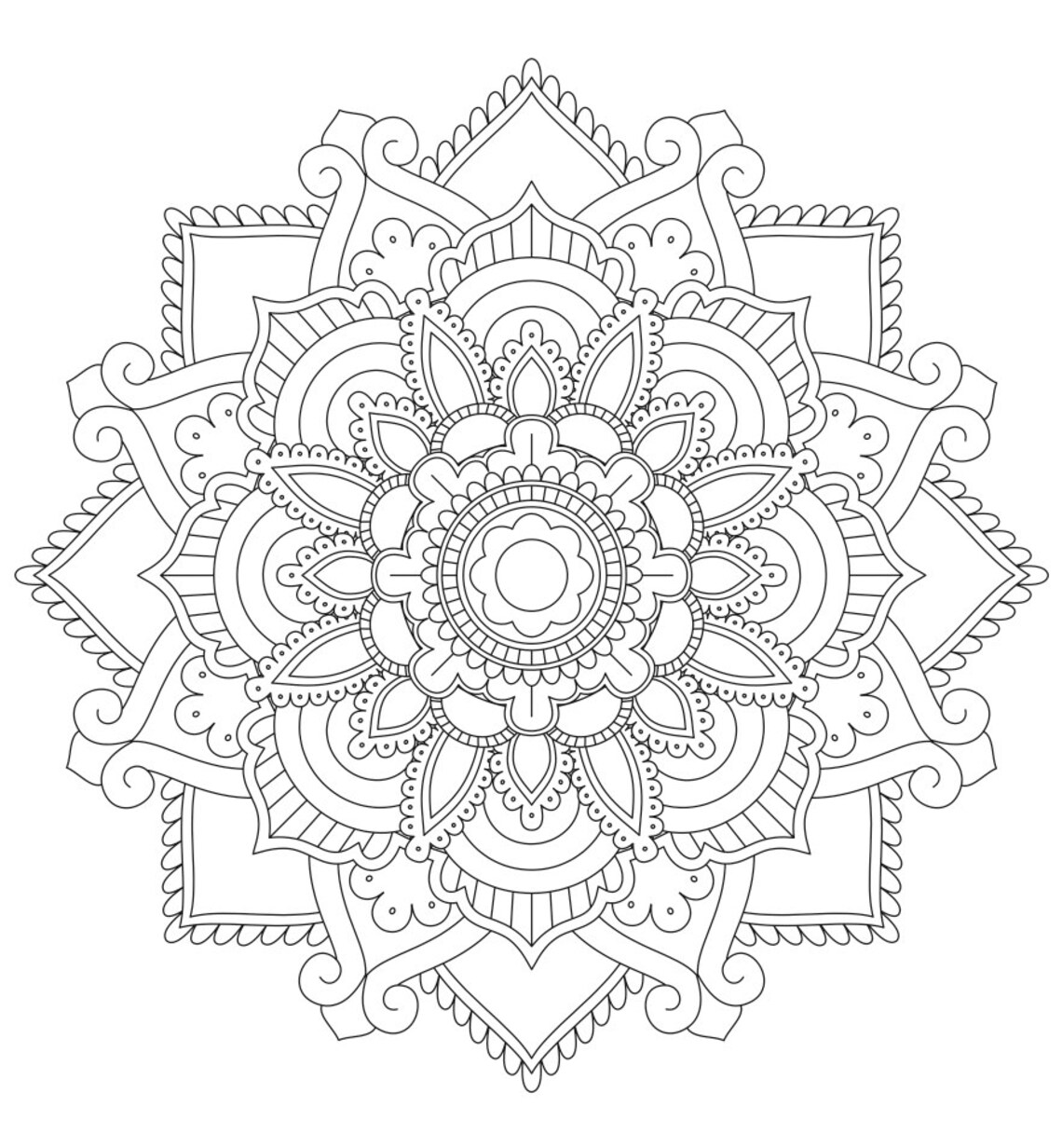 Floral Mandela Coloring Pages Starter Bundle Version 3 - Etsy