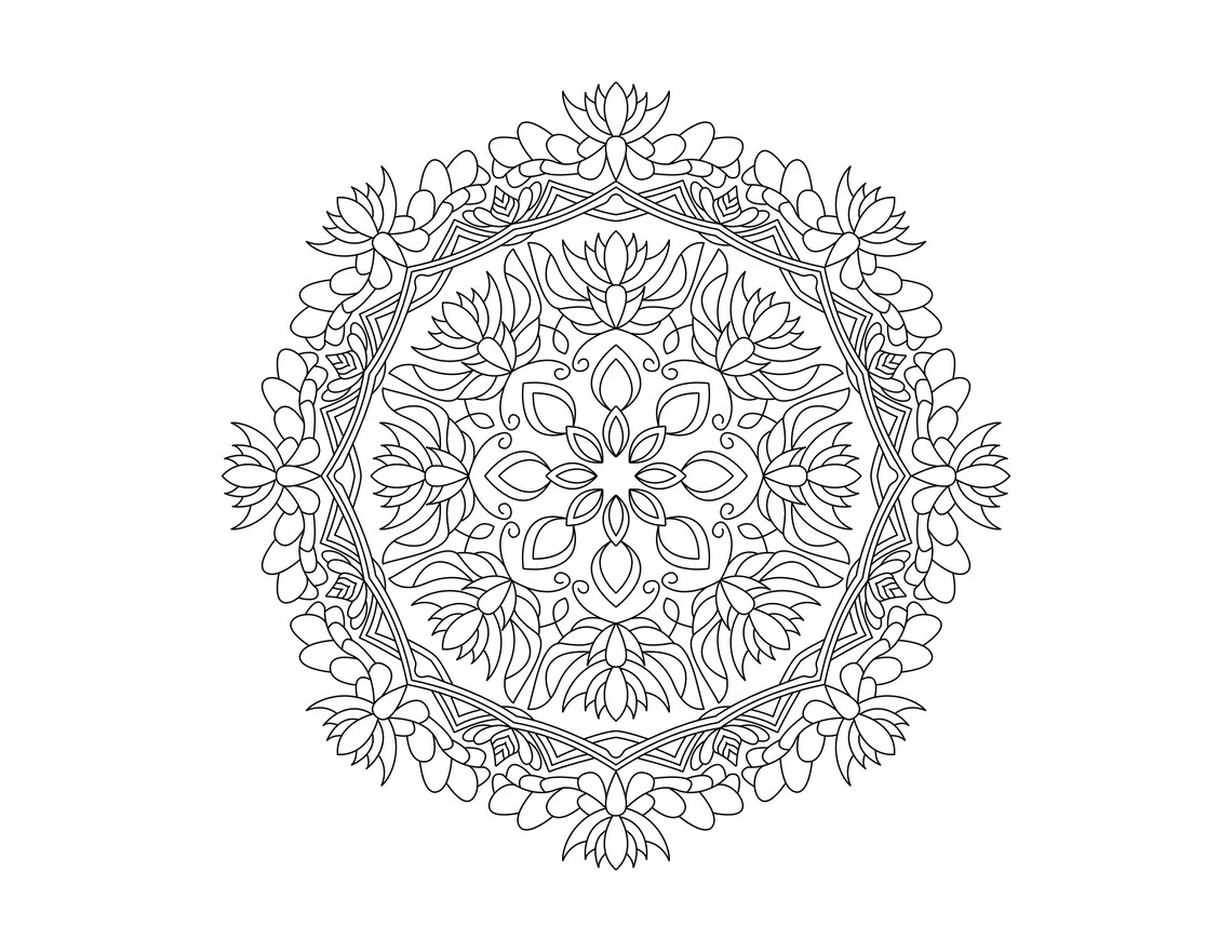 Floral Mandela Coloring Pages Starter Bundle Version 1 - Etsy