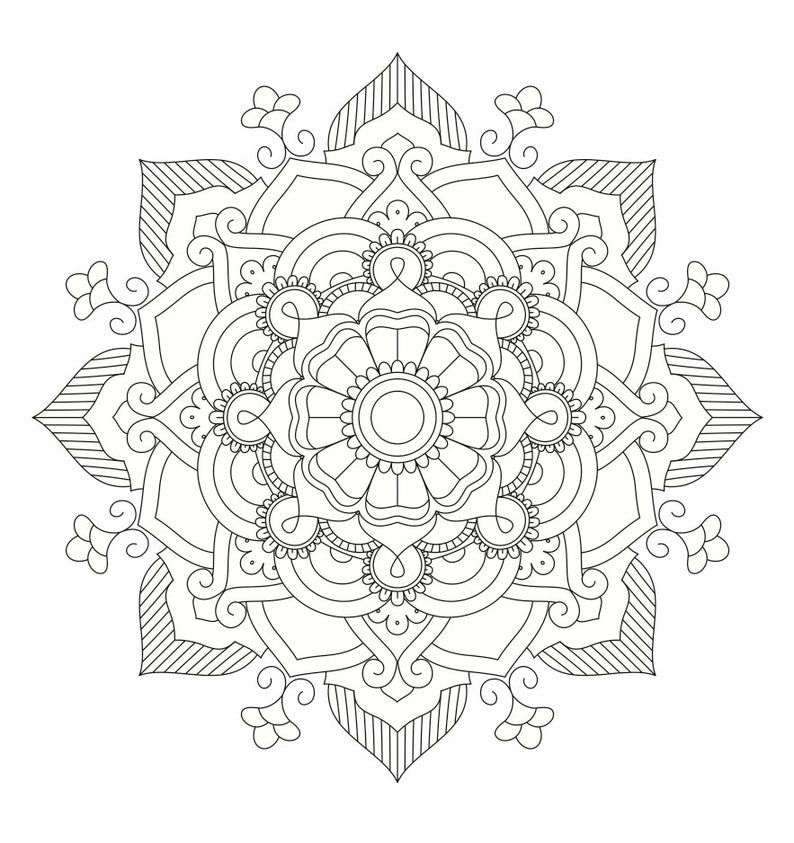 Floral Mandela Coloring Pages Starter Bundle Version 3 - Etsy
