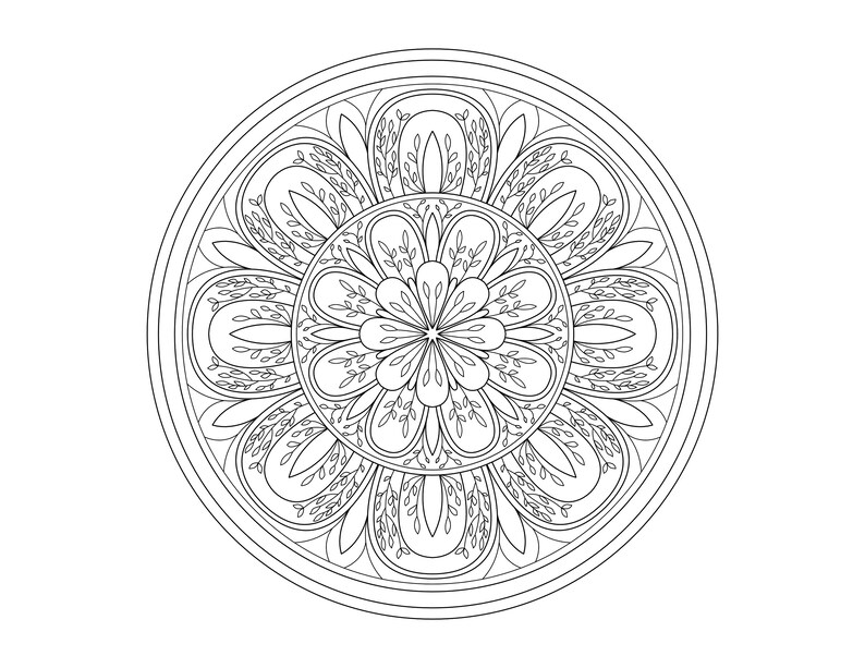 Floral Mandela Coloring Pages Starter Bundle Version 1 - Etsy