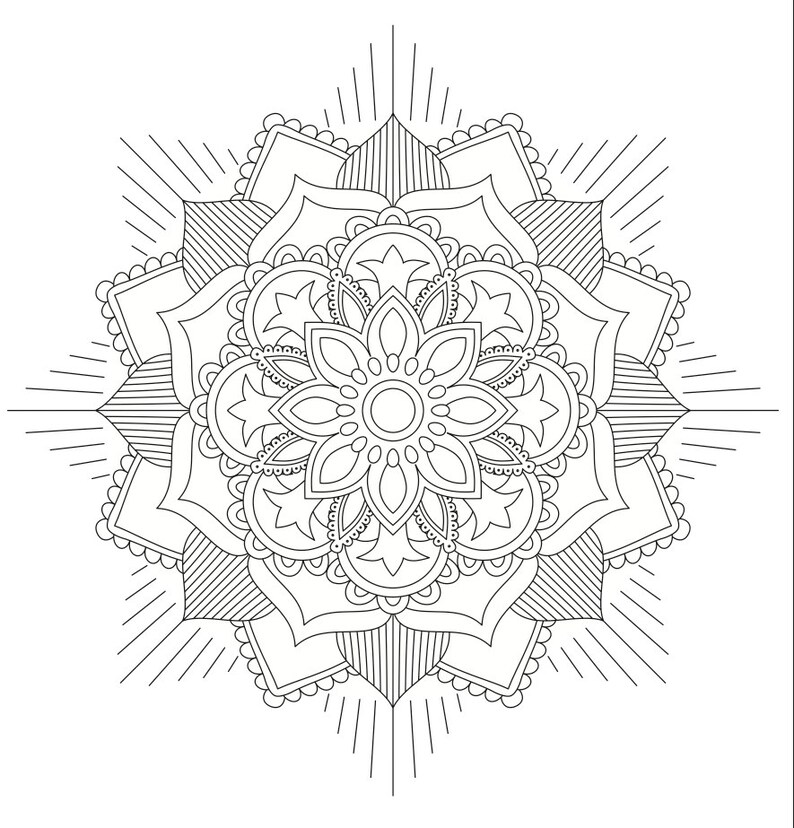 Floral Mandela Coloring Pages Starter Bundle Version 4 - Etsy