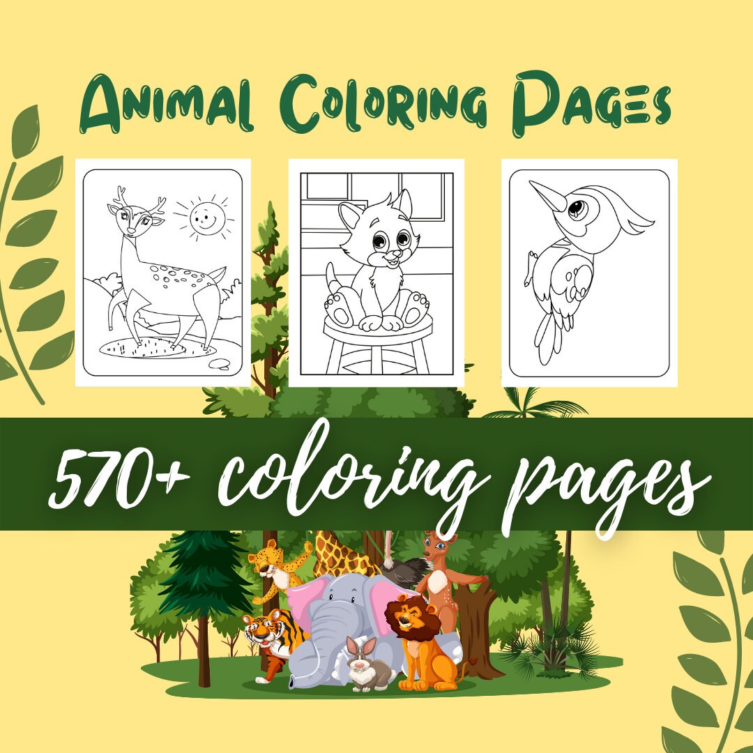 570+ Cute Animal Coloring Pages - Digital & Printable - Cats, Dogs ...