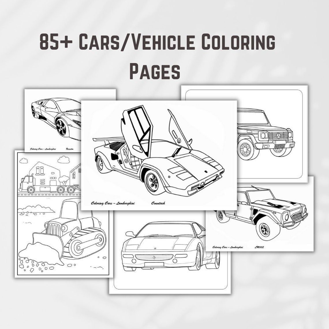 85 Cars/vehicle Kids Coloring Pages - Etsy