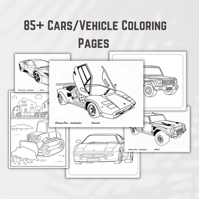 85 Cars/vehicle Kids Coloring Pages - Etsy Canada