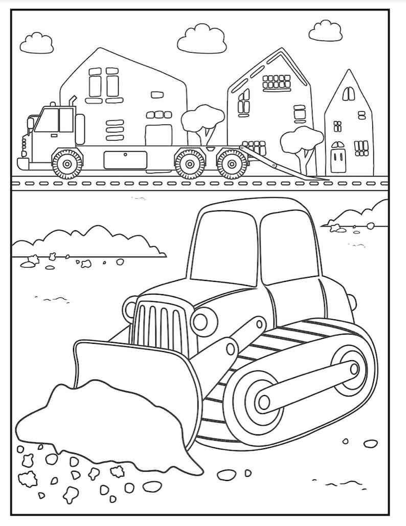 85 Cars/vehicle Kids Coloring Pages - Etsy