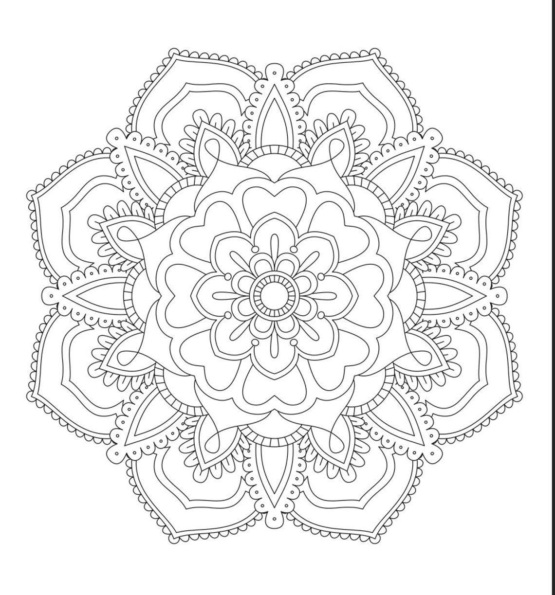 Floral Mandela Coloring Pages - Starter Bundle Version 4 - Etsy