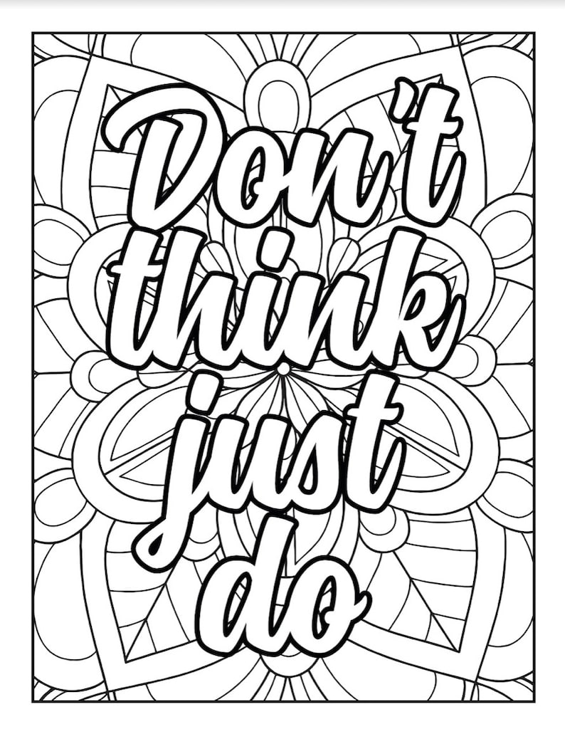 250+ Adult Motivational Quote Coloring Pages - Etsy