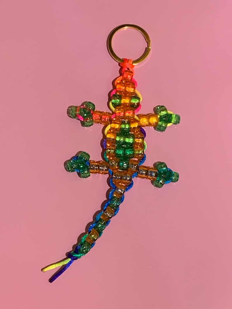 Y2K 90s Beaded Lizard Keychain - Etsy