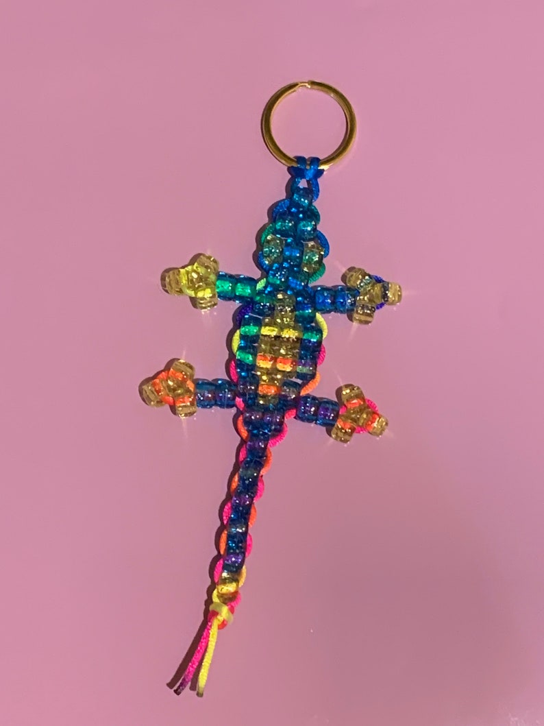 Y2K 90s Beaded Lizard Keychain - Etsy