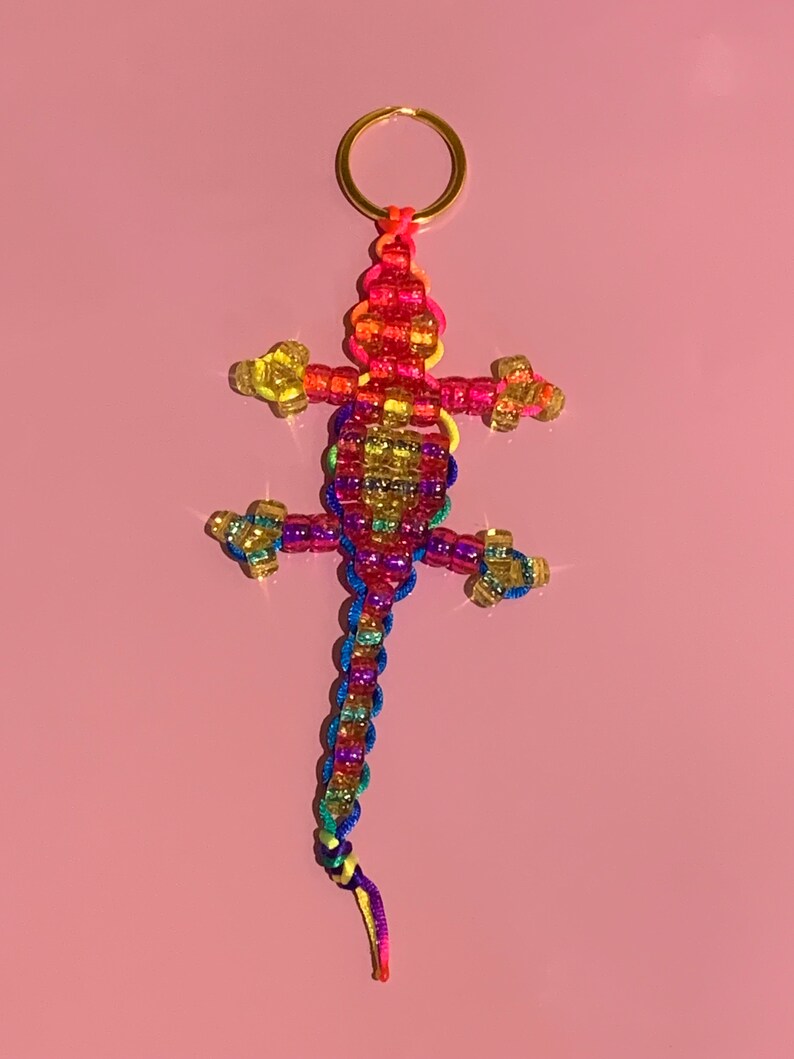 Y2K 90s Beaded Lizard Keychain - Etsy