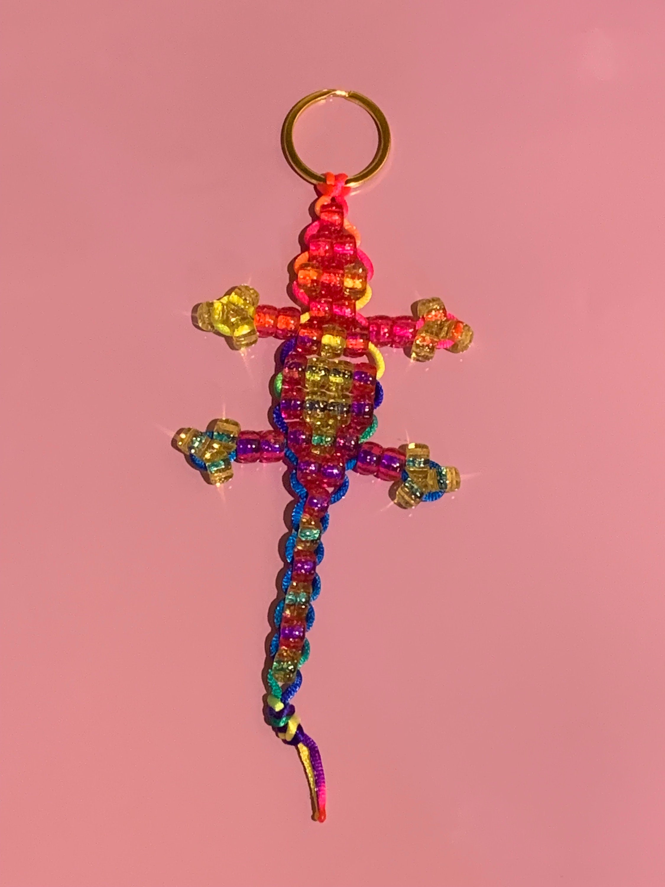 Y2K 90s Beaded Lizard Keychain - Etsy