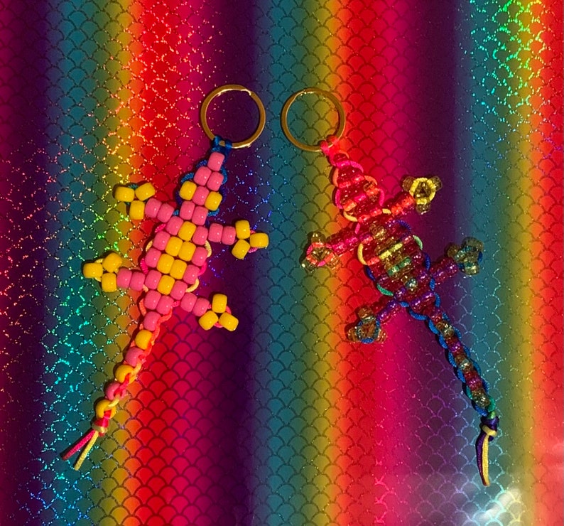 Y2K 90s Beaded Lizard Keychain - Etsy