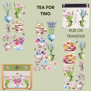 Tea for Two Rub on Transfer Furniture and Craft Decal - Etsy