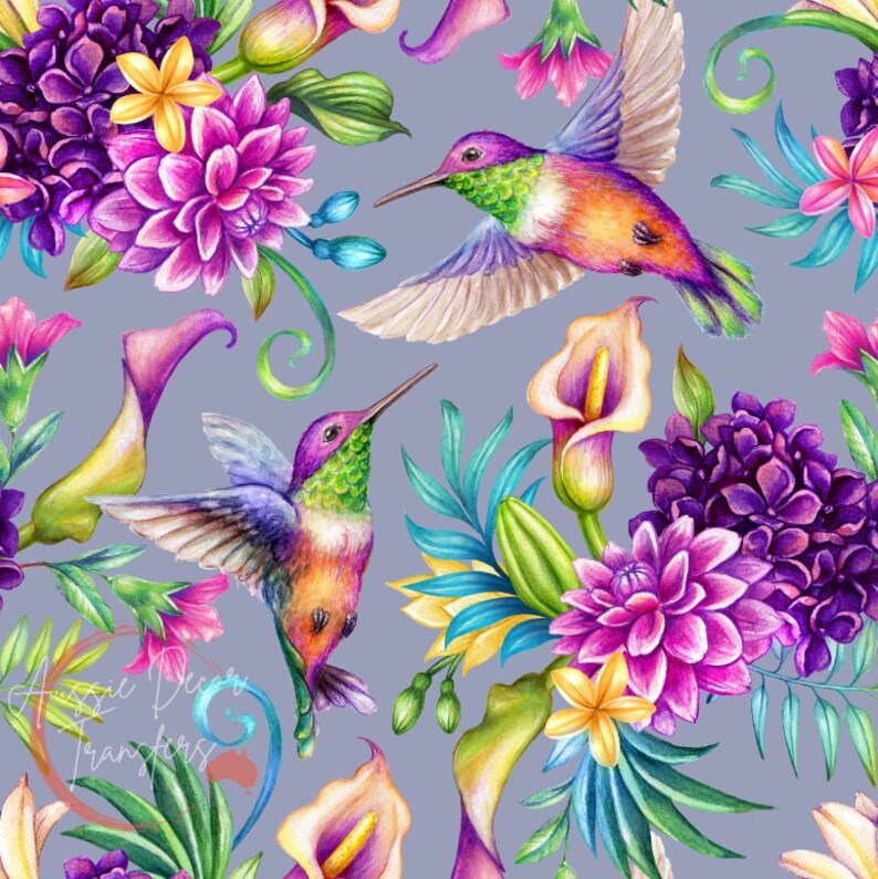 Dance of the Hummingbirds Luxe Decoupage Paper 40gsm - Etsy