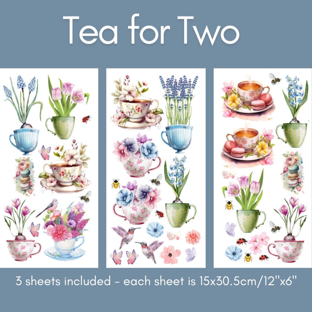 Tea for Two Rub on Transfer Furniture and Craft Decal - Etsy Canada