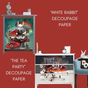 White Rabbit & the Tea Party Quality Decoupage Rice Paper - Etsy