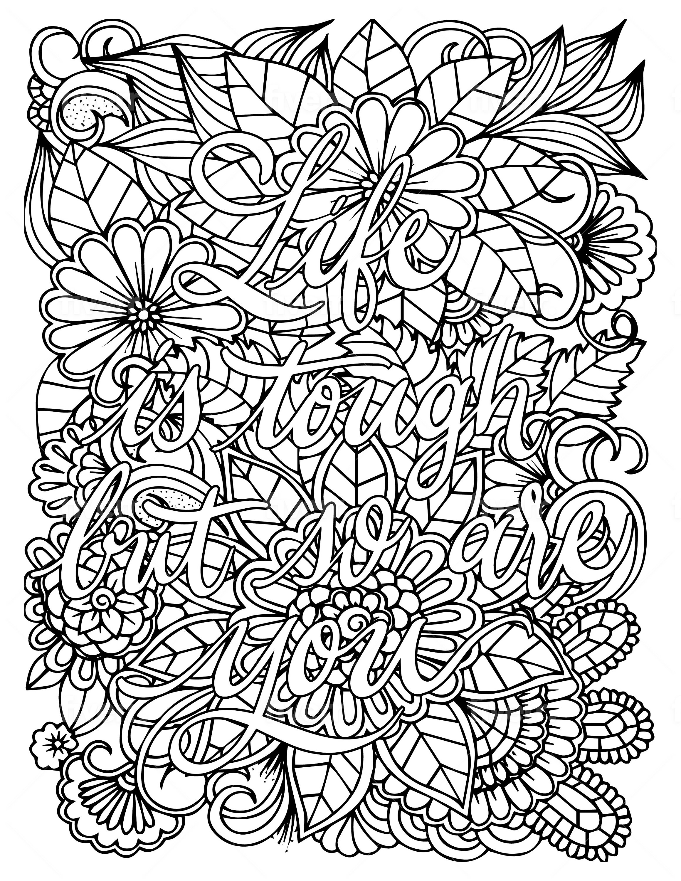 Adult Coloring Page Inspirational Coloring Fun Relaxing Etsy