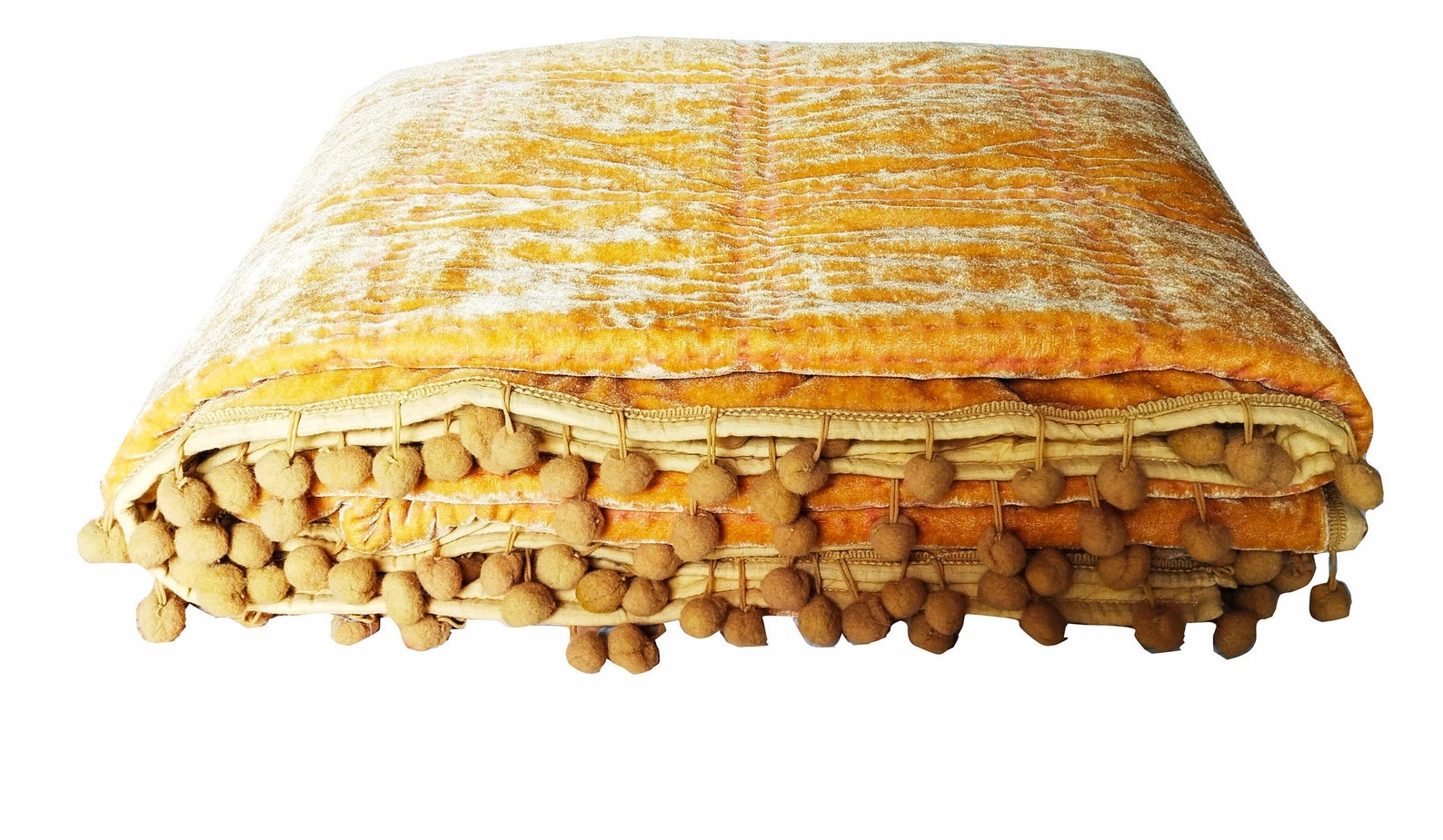 Gold Velvet Quilt Velvet Comforter Queen Quilt Gold King - Etsy