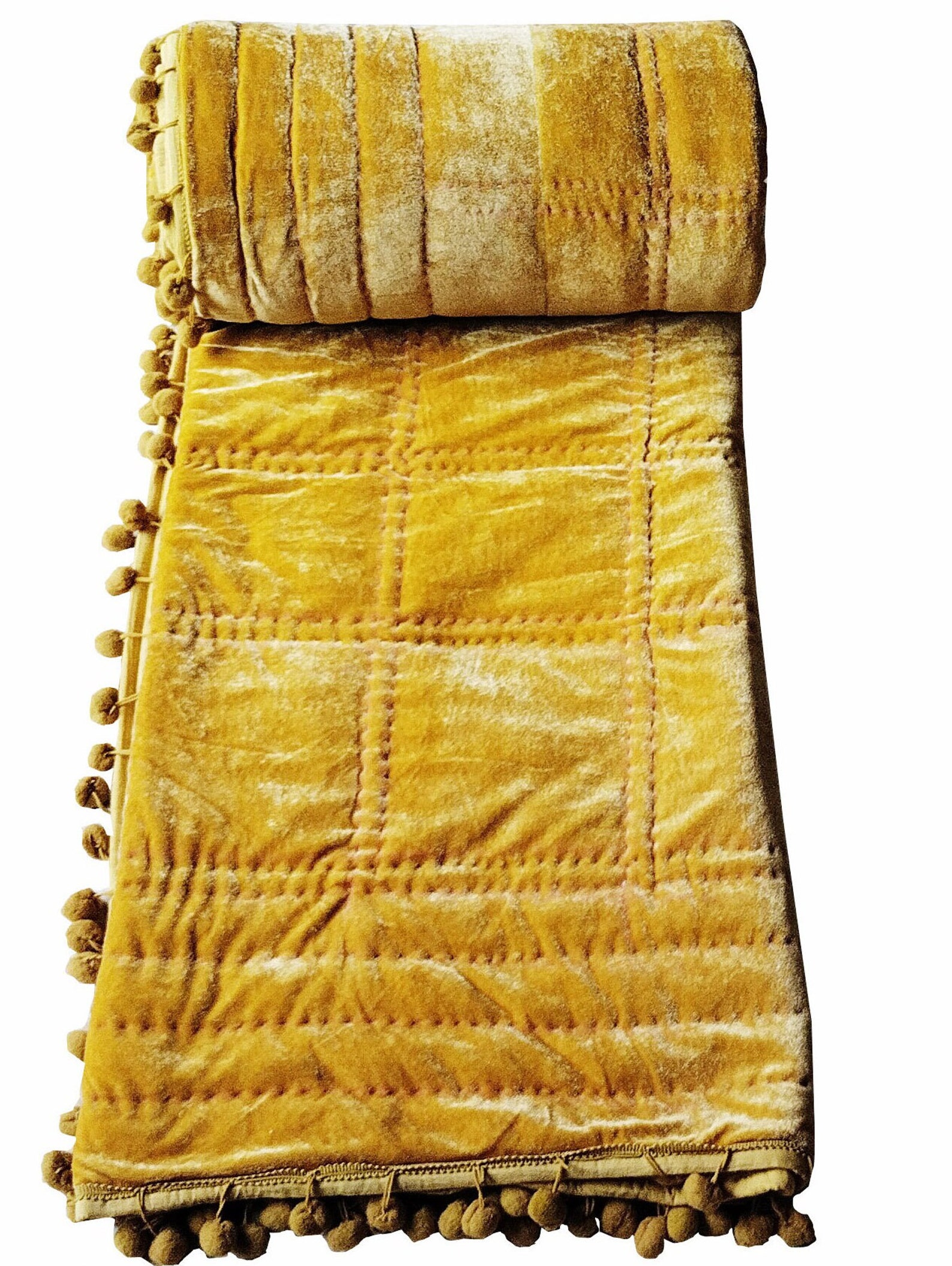 Gold Velvet Quilt, Velvet Comforter, Queen Quilt, Gold King Size Quilt ...