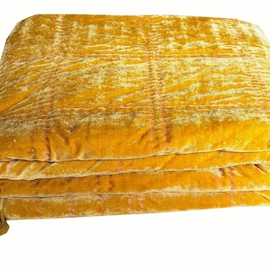 Gold Velvet Quilt, Velvet Comforter, Queen Quilt, Gold King Size Quilt ...