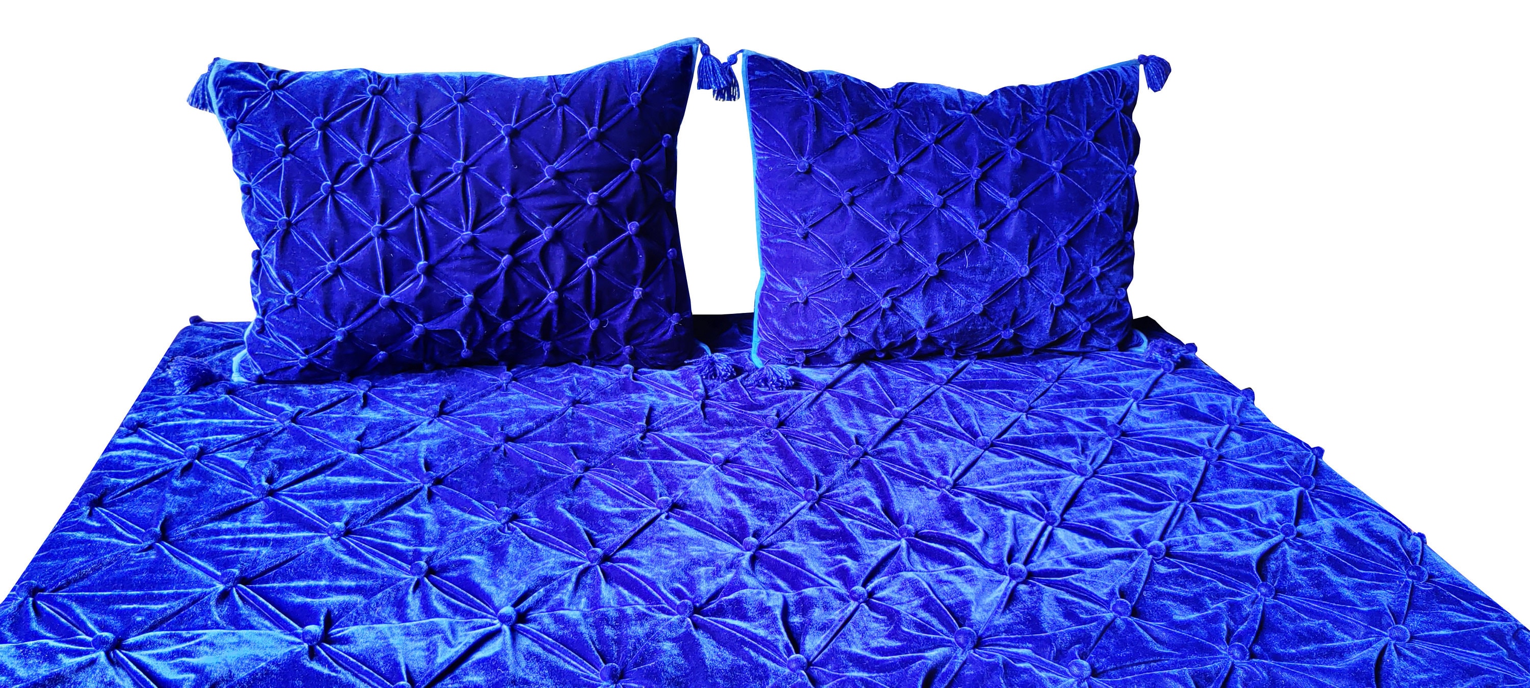 Dark Royal Blue Velvet Comforter Royal Blue Luxury Quilt - Etsy