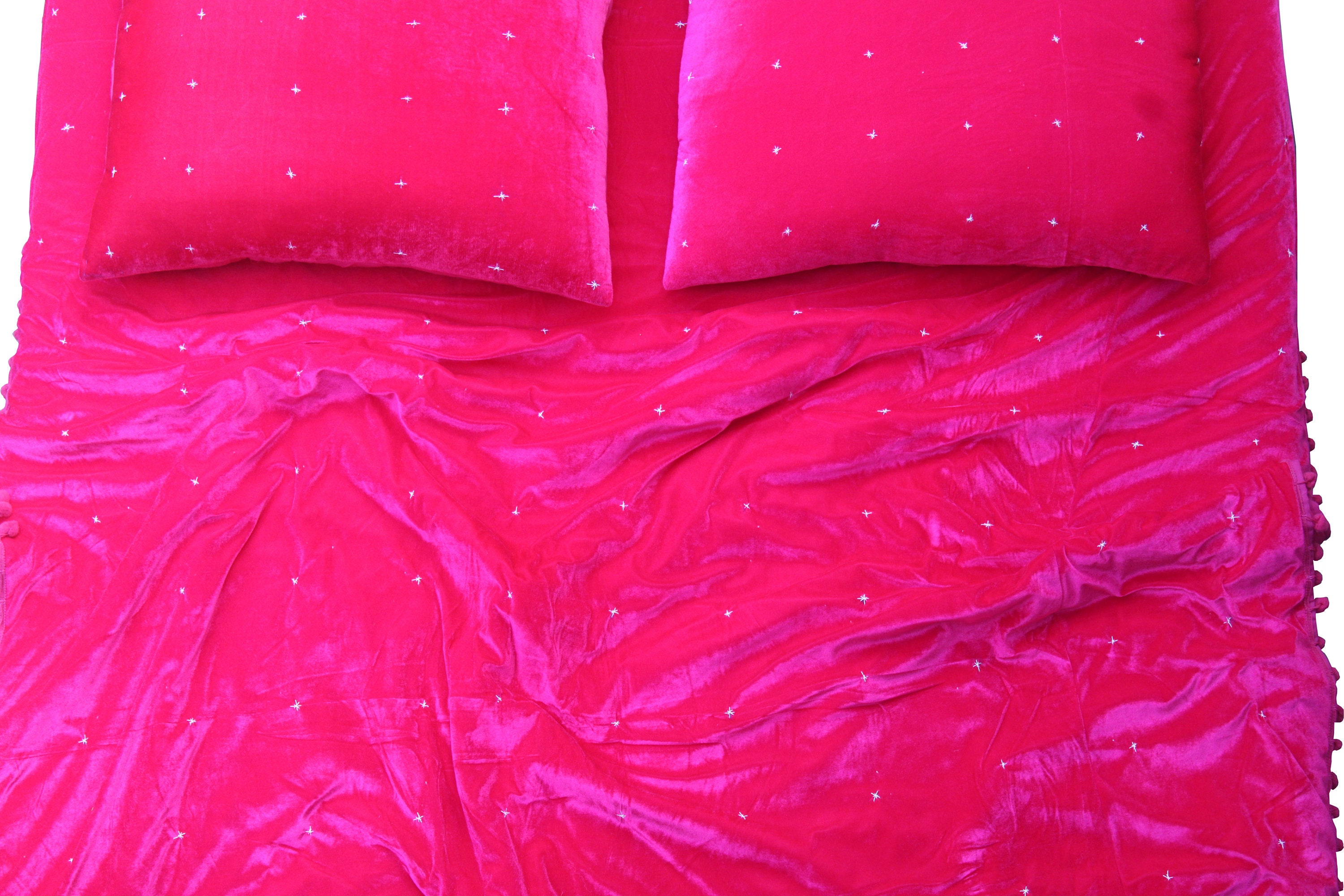 Fuchsia Velvet Comforter Fuchsia Luxury Quilt Fuchsia Queen - Etsy UK