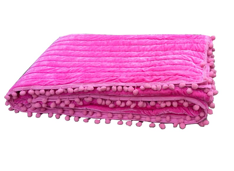 Luxury Fuchsia Throw Blanket Pick Stitch Throw Baby Pink - Etsy