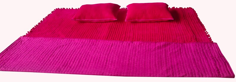 Luxury Fuchsia Throw Blanket, Pick Stitch Throw, Baby Pink Quilt, Pink ...