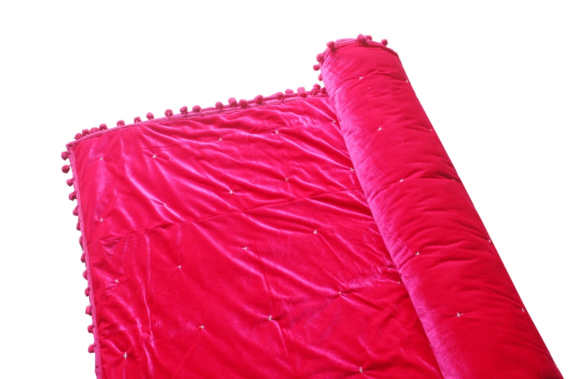 Fuchsia Velvet Comforter Fuchsia Luxury Quilt Fuchsia Queen - Etsy