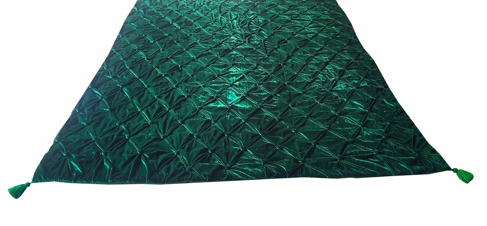 Emerald Green Velvet Comforter, Emerald Green Luxury Quilt, Emerald ...