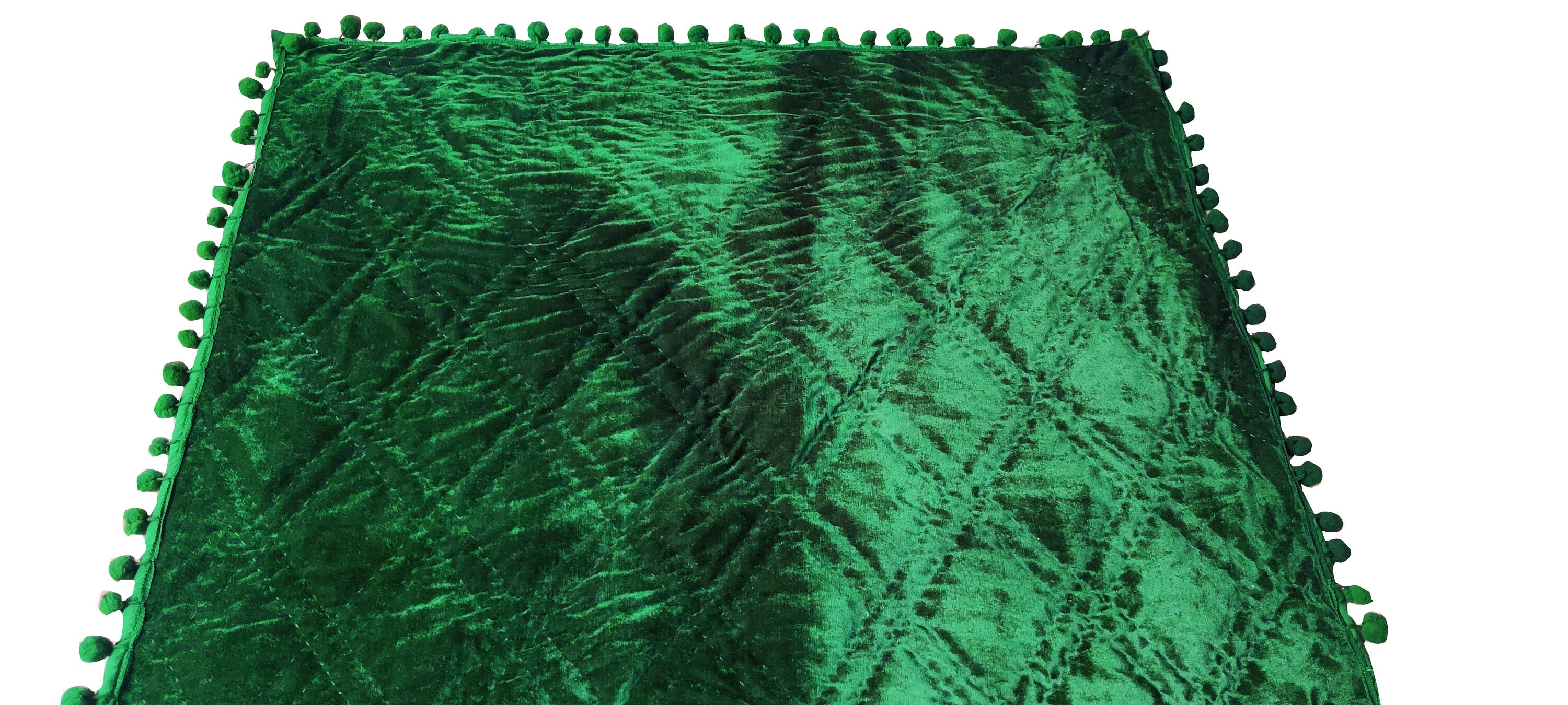 Emerald Green Velvet Quilt Quilt Velvet and Cotton Quilt - Etsy