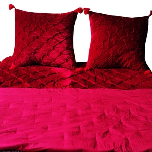 Deep Red Velvet Comforter, Velvet Bedding, Velvet Blanket, Teal Blanket ...