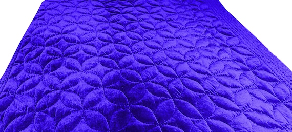 Royal Blue Velvet Quilt Comforter Blanket Bedspread King Size | Etsy