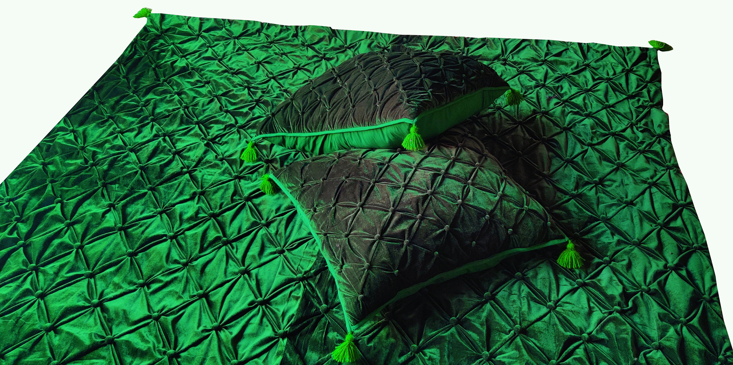 Emerald Green Velvet Quilt Quilt Velvet and Cotton Quilt - Etsy