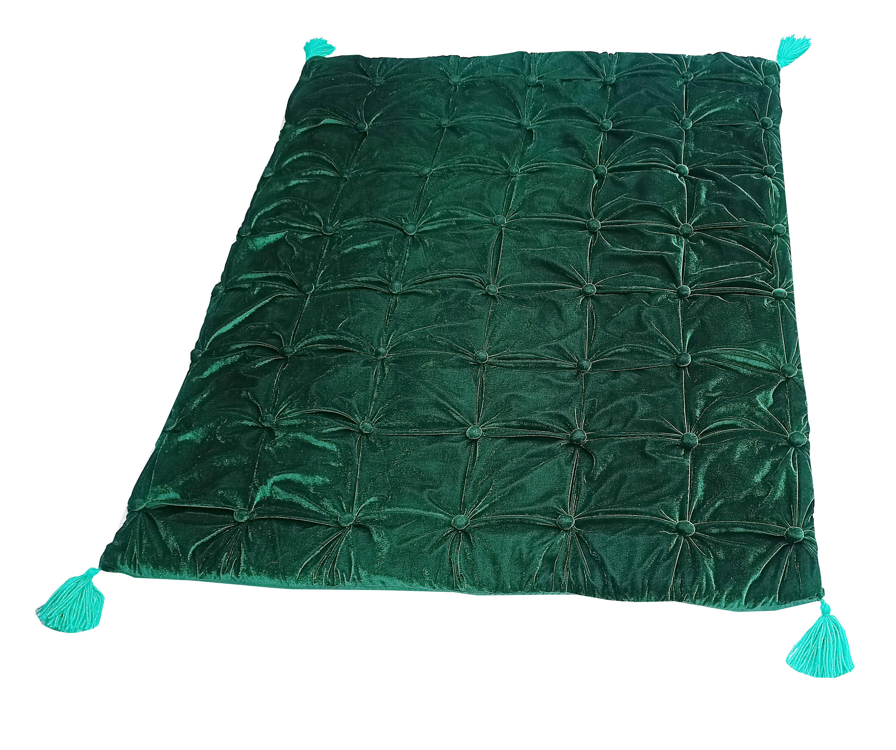 Emerald Green Velvet Quilt Comforter Blanket Bedspread King - Etsy