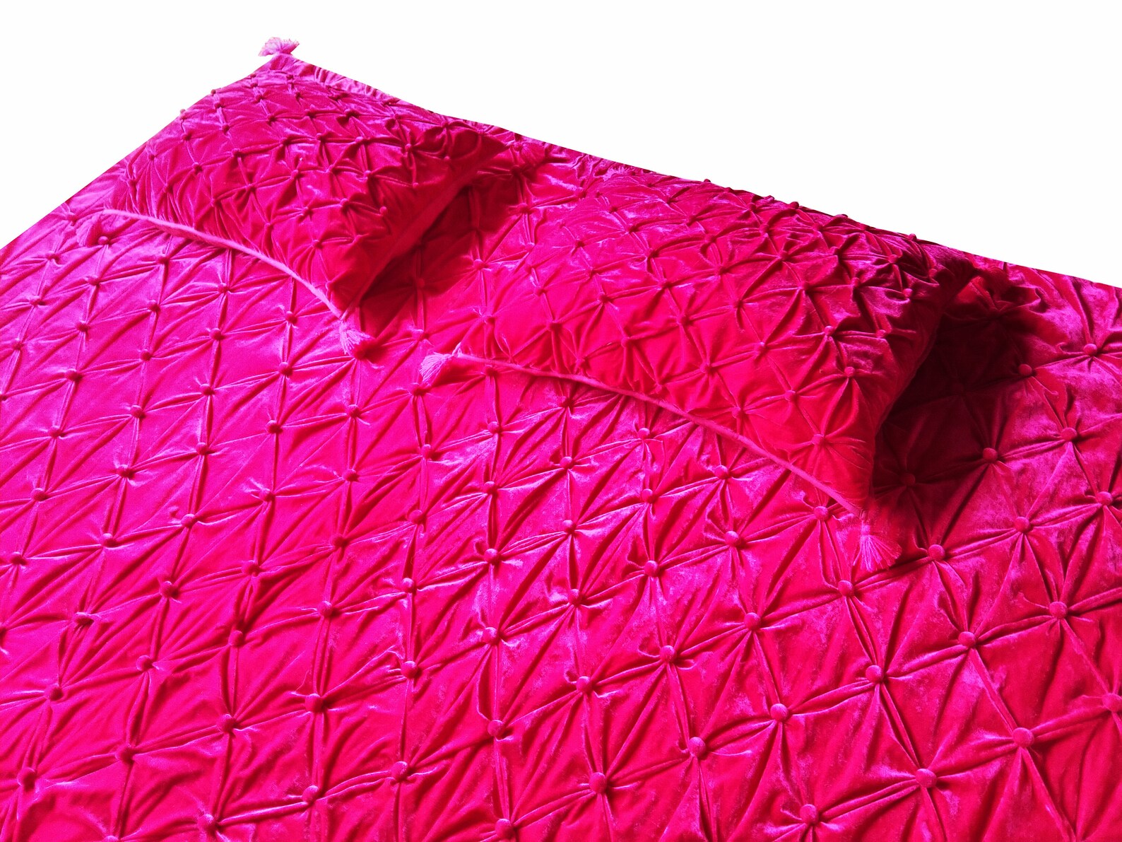 Fuchsia Velvet Comforter, Fuchsia Luxury Quilt, Fuchsia Queen Quilt ...