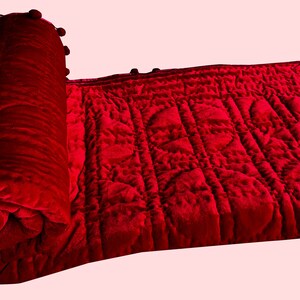 Deep Red Velvet Comforter, Velvet Bedding, Velvet Blanket, Red Blanket ...