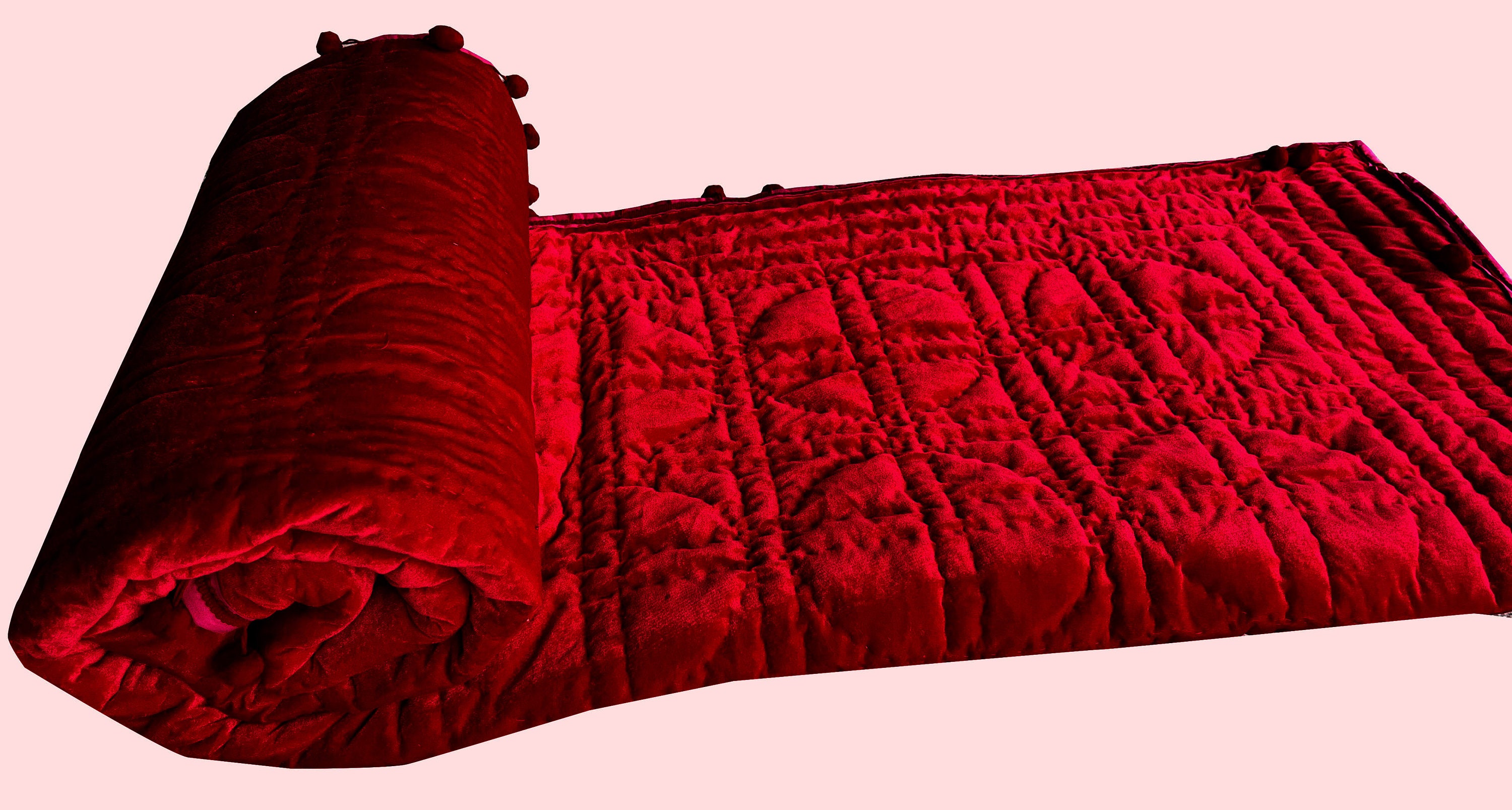 Deep Red Velvet Comforter, Velvet Bedding, Velvet Blanket, Red Blanket ...