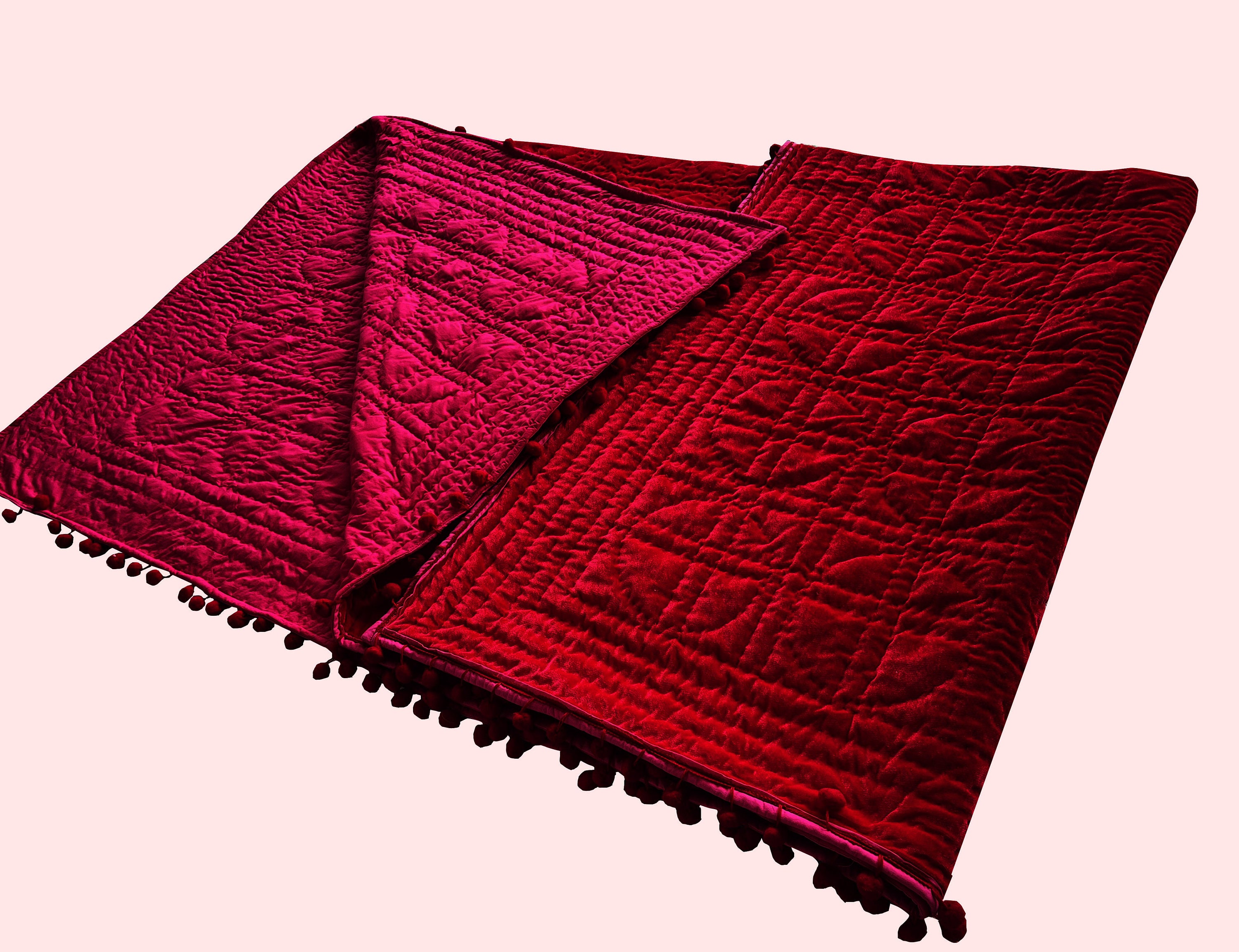 Deep Red Velvet Comforter, Velvet Bedding, Velvet Blanket, Red Blanket ...