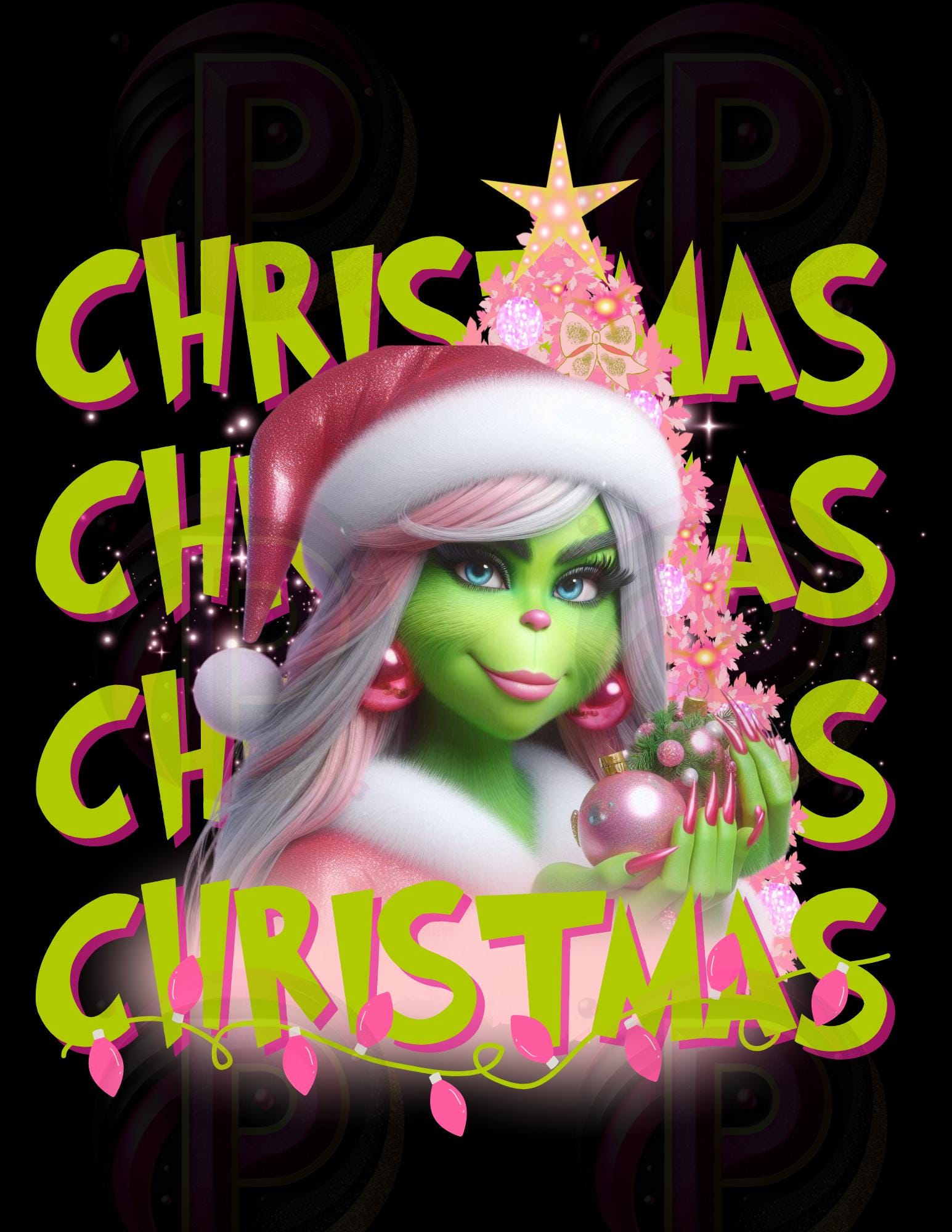 10 Pink Grinchmas Image Canva Template Link - Etsy
