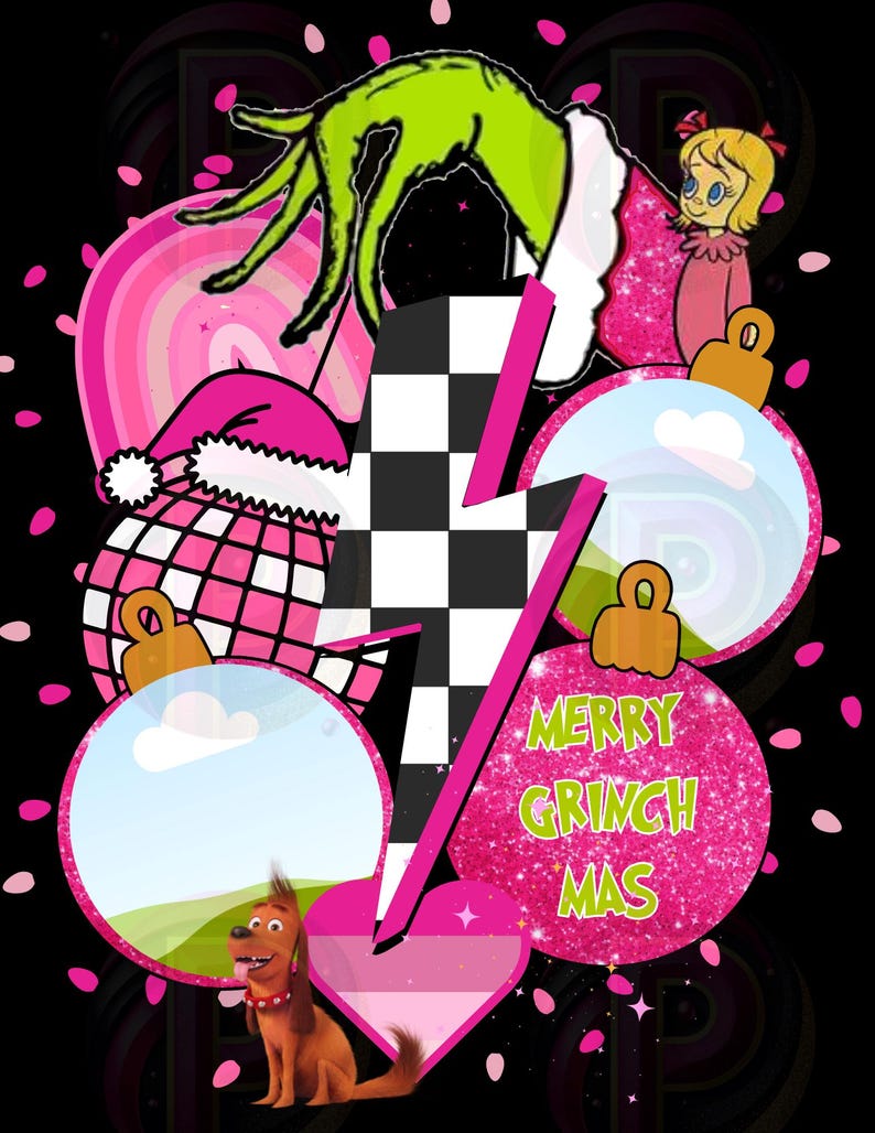 10 Pink Grinchmas Image Canva Template Link - Etsy