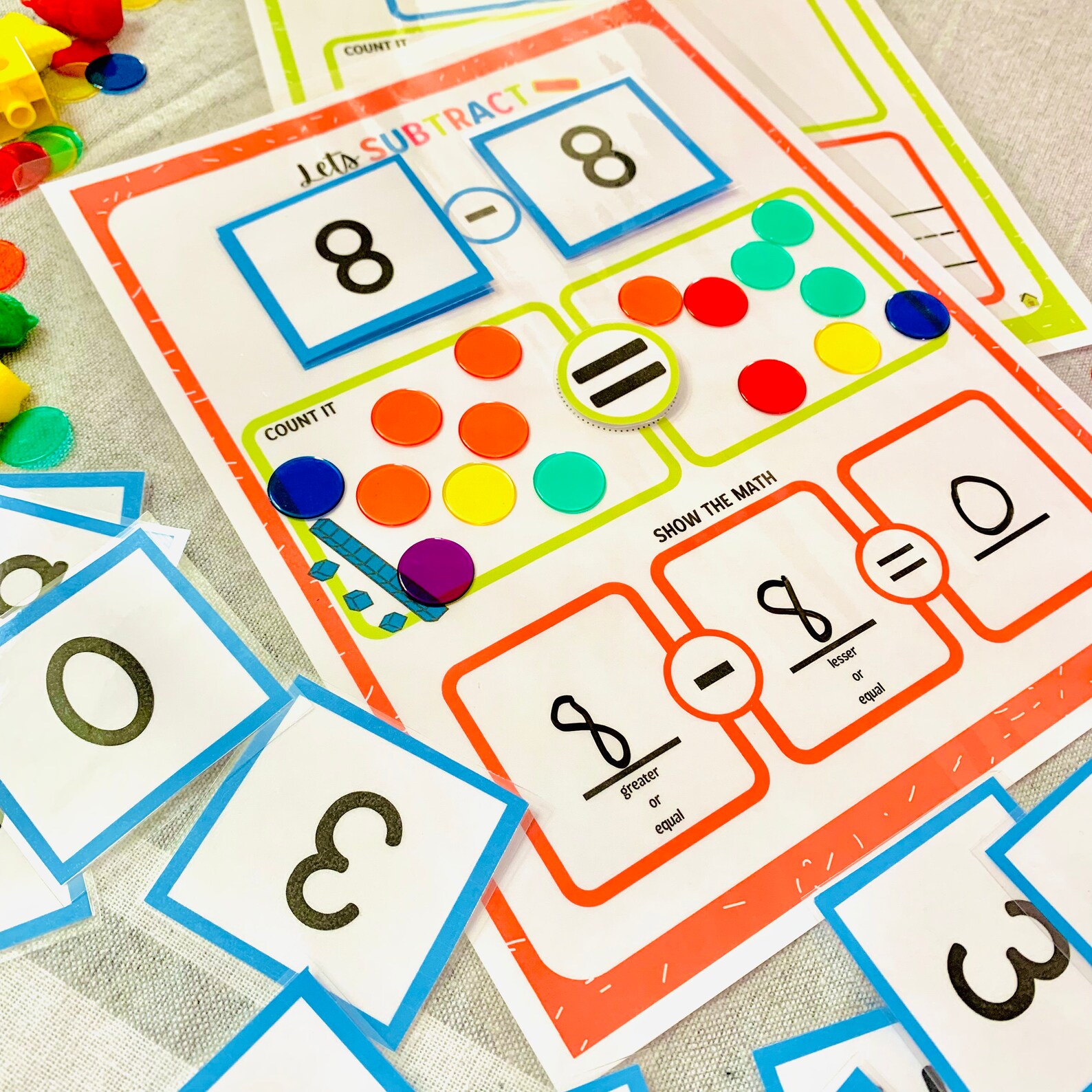 Kindergarten Math Printable Bundle, Adding and Subtraction Worksheets ...