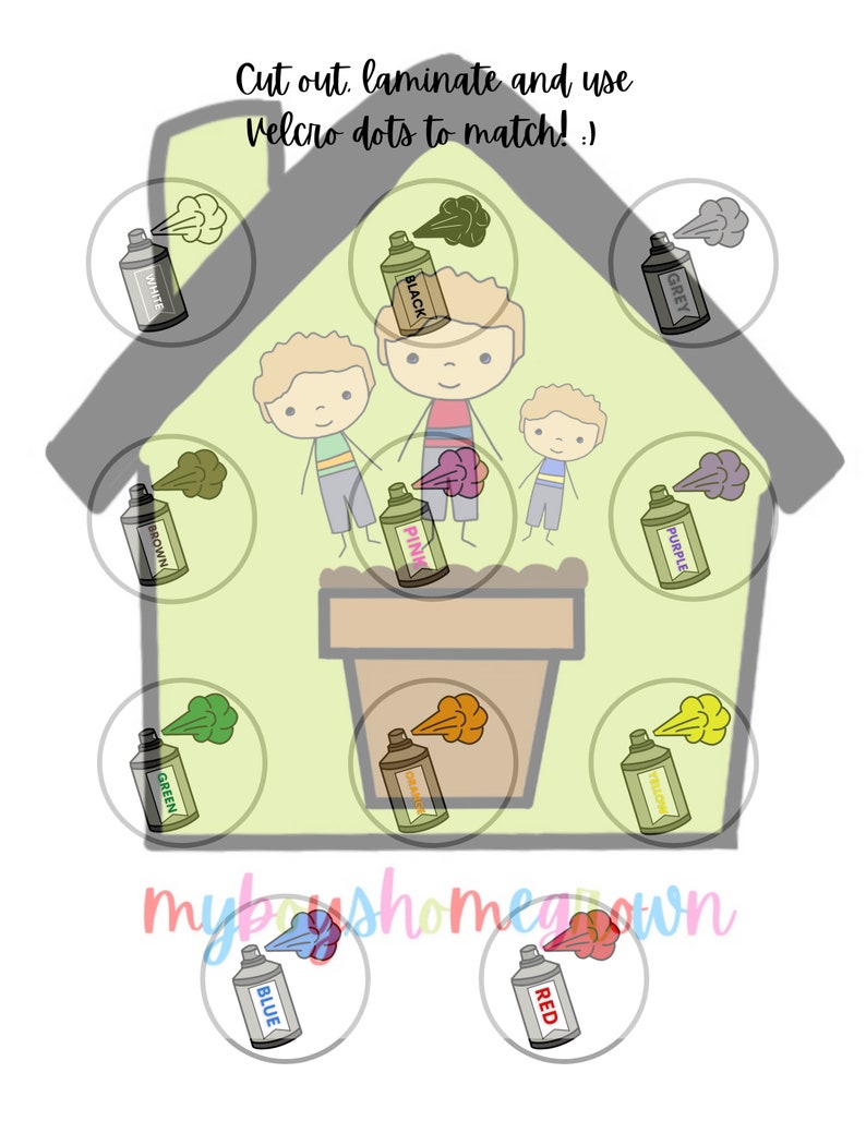 Color Matching Printable, Colour Sorting Activity, Toddler Learning ...